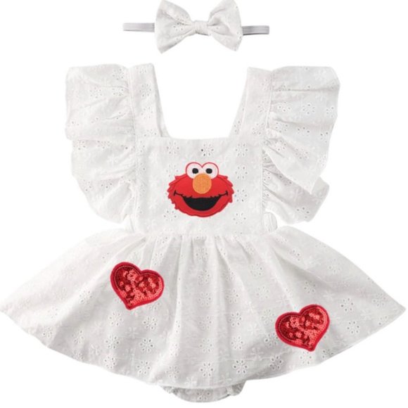 boutique | One Pieces | Elmo Dress Birthday Romper Dress Clothes Sesame ...